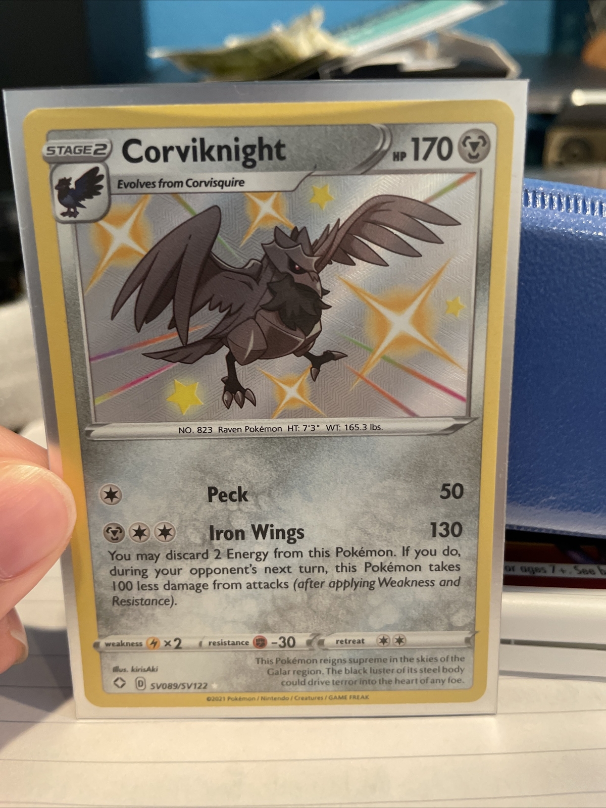 Corviknight SV089/SV122 Pokemon TCG Shining Fates Shiny Vault Near Mint ...