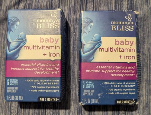 2PK Mommy's Bliss Baby Multivitamin + Iron Daily Vitamins Exp 11/25 ...