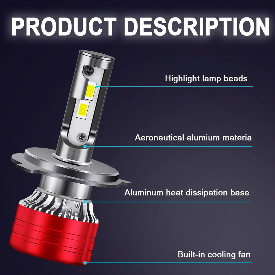 For Hummer H2 2003-2009 Pair 7 inch Round LED Headlights High Low Beam ...