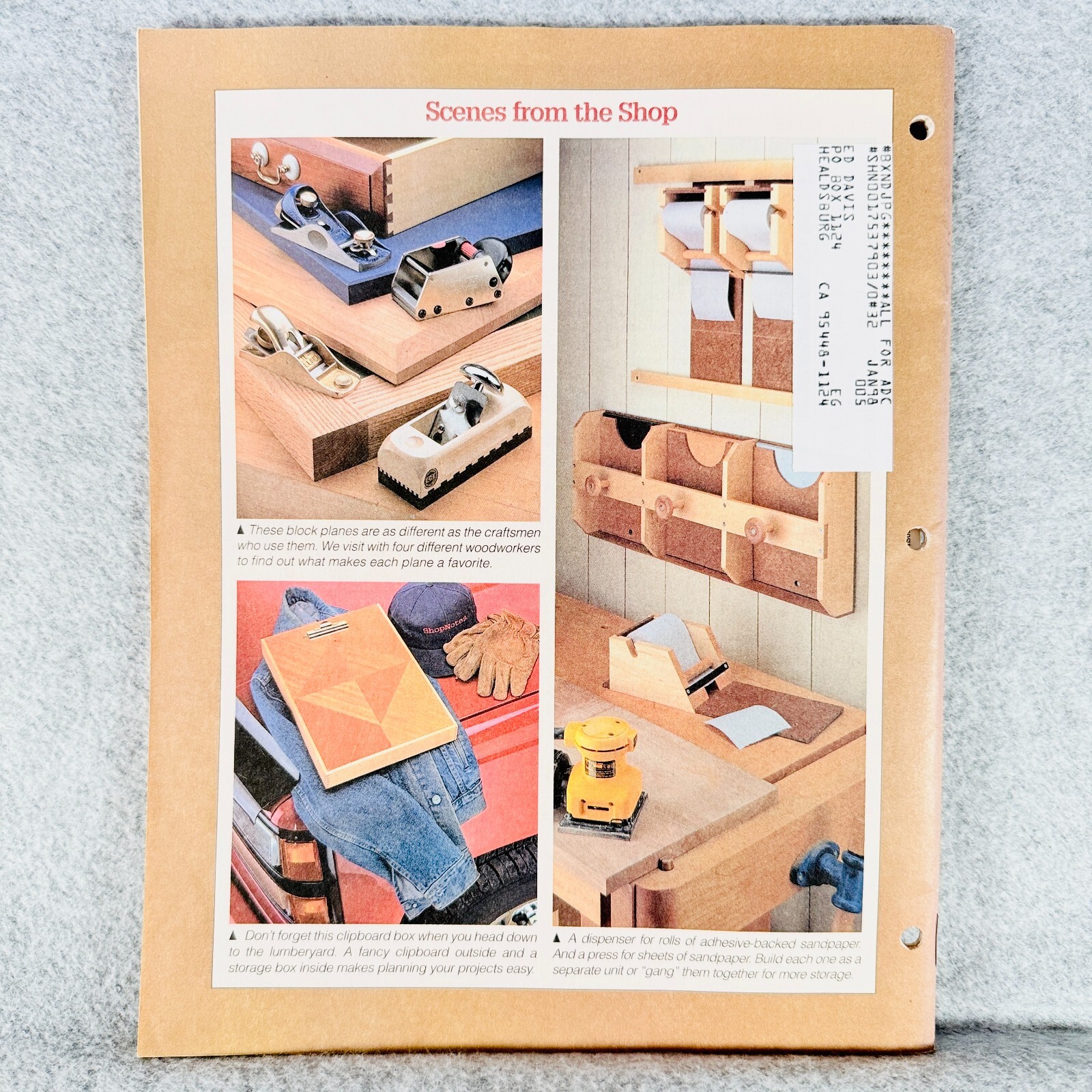 ShopNotes Magazine Vol 6 Issue 32 Oscillating Drum Sander Clipboard Box ...