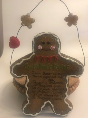 Large Gingerbread Man w Grandma's Gingerbread Recipe Wall Art Door ...