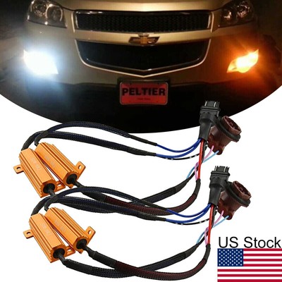 2pcs 3157 4157 3 Tabs LED Load Resistor Decoder Turn Signal Fix Hyper ...