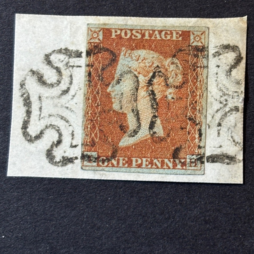 GB QV 1841 One Penny 1d Red Imperf 3 Margin Used On Pieces with MX ...