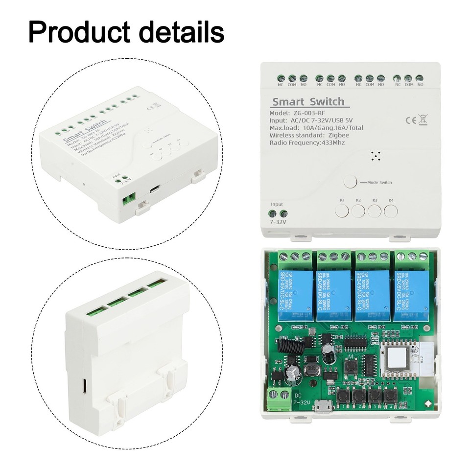 4 Group For ZigBee Relay Module for Flexible Control Modes via For TUYA ...