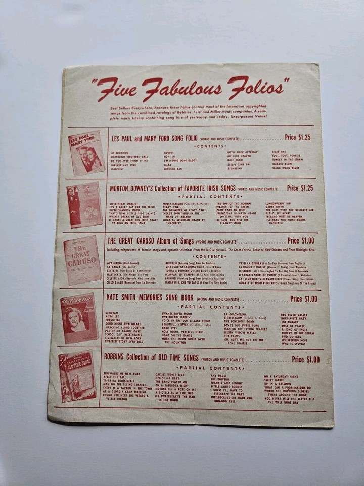 Ruby 1953 Vintage Sheet Music Ruby Gentry Jennifer Jones Parish ...