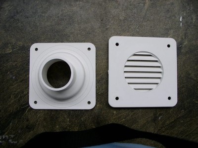 Square Battery Box Vent with Cone Backing Plate WHITE for RV's ...