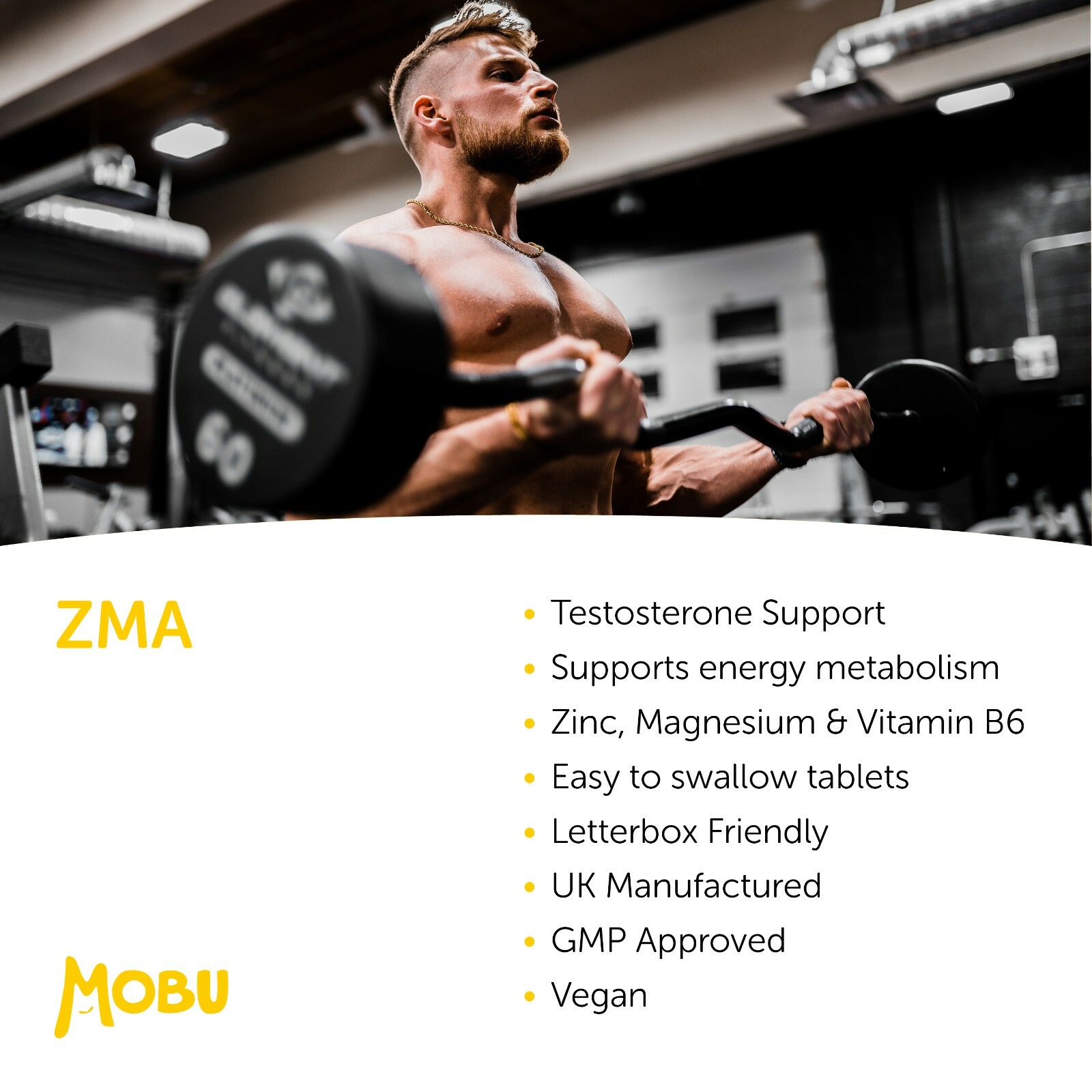Zinc Magnesium B6 ZMA - 120 Tablets - Muscle Energy, Sleep Support MOBU ...