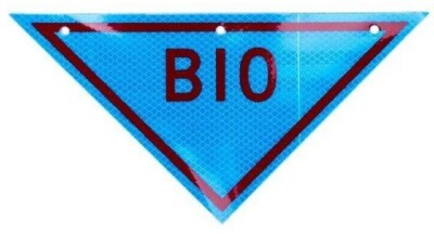 US Military Battlefield Bio Hazard Warning Sign - NOS Triangular 11.5"x ...