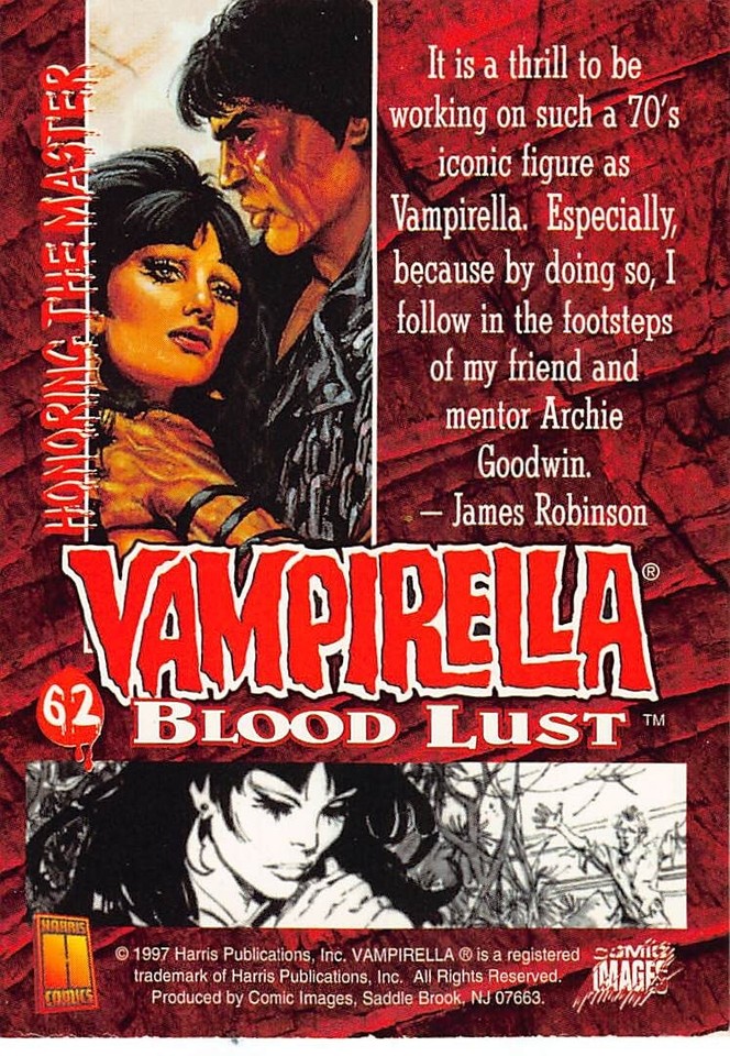 1997 Comic Images Vampirella Blood Lust Card-62 " HONORING THE MASTER ...