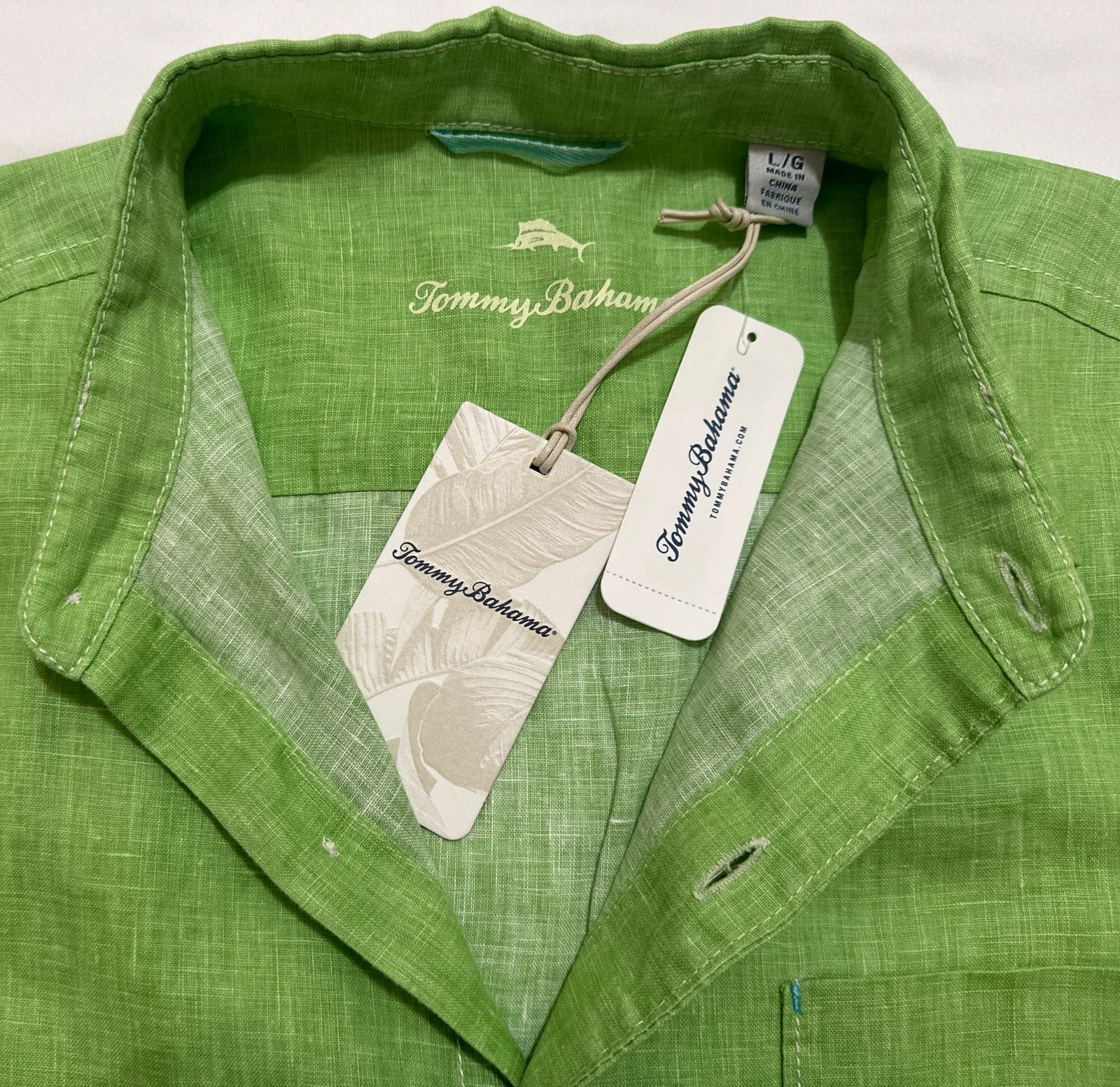 Tommy Bahama Sea Glass Breezer Long Sleeve Shirt Glowing Green 100% ...