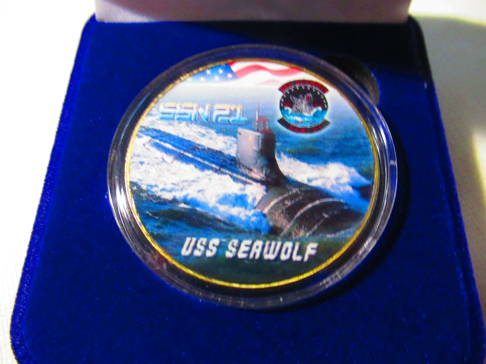 US NAVY SUBMARINE- USS SEAWOLF / SSN-21 Challenge Coin w/ Presentation ...