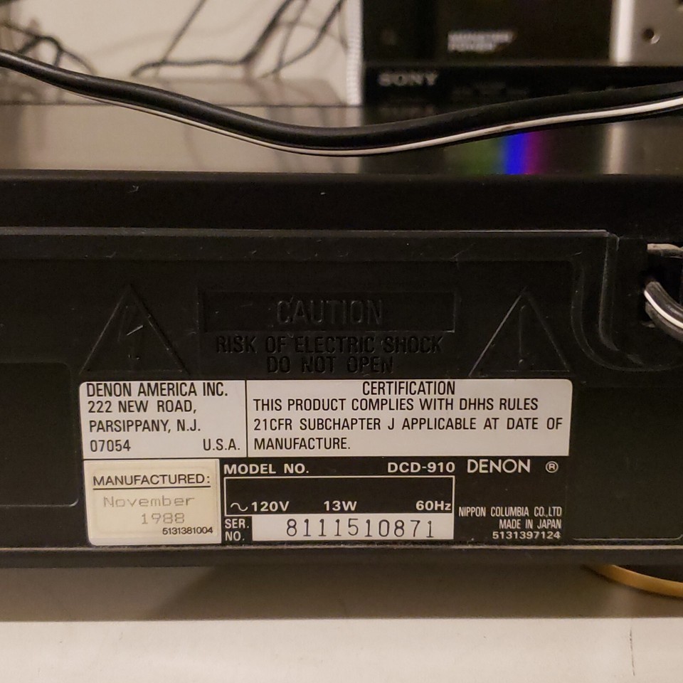 Denon DCD-910 PCM Audio Technology/compact Disc Player Made In Japan ...