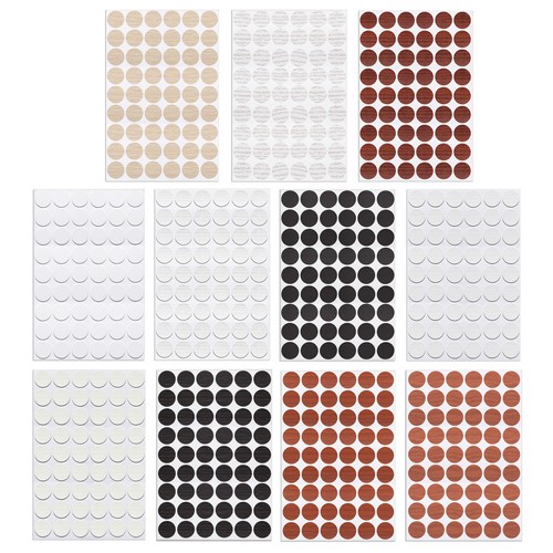54Pcs/sheet Self-adhesive Screw Covers Caps Hole Stickers Furniture PVC ...