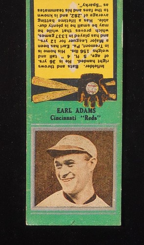 1934 BASEBALL Earl Sparky Adams Cincinnati Reds Trevorton Tremont Zerbe ...