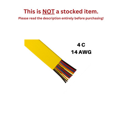 FESTOON CABLE, FLAT PVC CABLE 14 AWG, 4 CONDUCTOR, YELLOW, 1 FT. | eBay