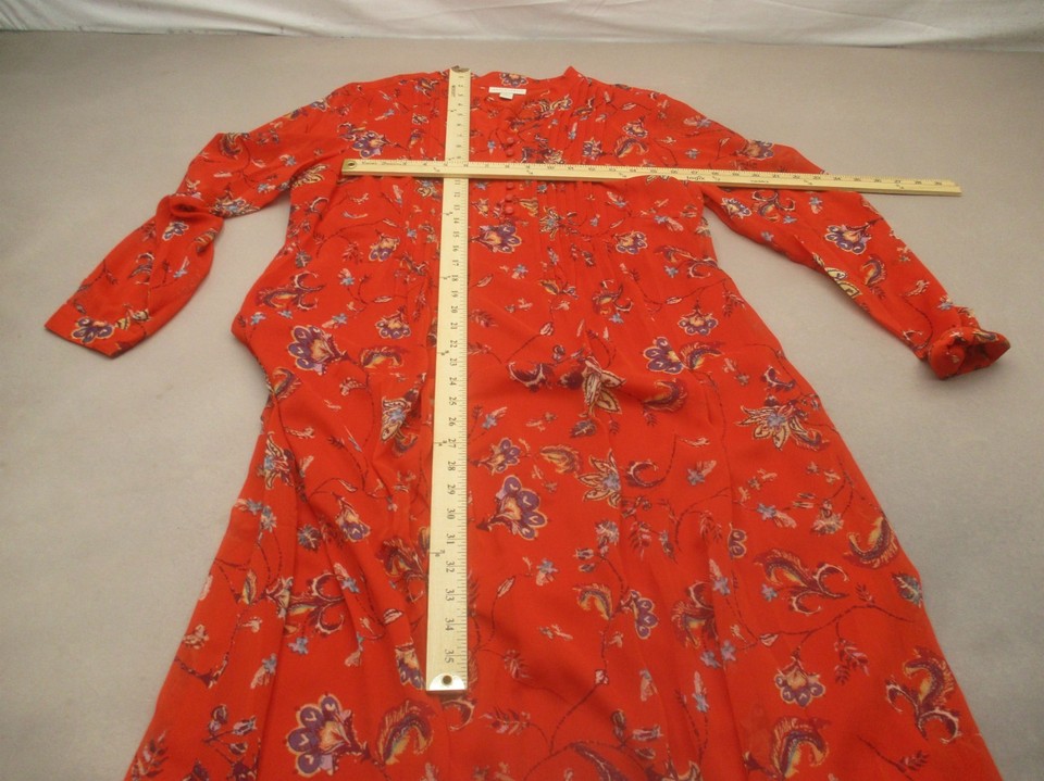 Appleseeds Size L Womens Multicolor Floral Long Sleeve V Neck Maxi ...