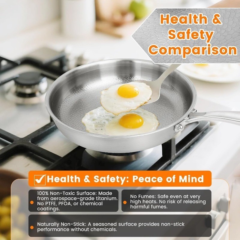 Pan Pro with Lid - 11.02 Inch Titanium Non Stick Frying Pan | Scratch ...