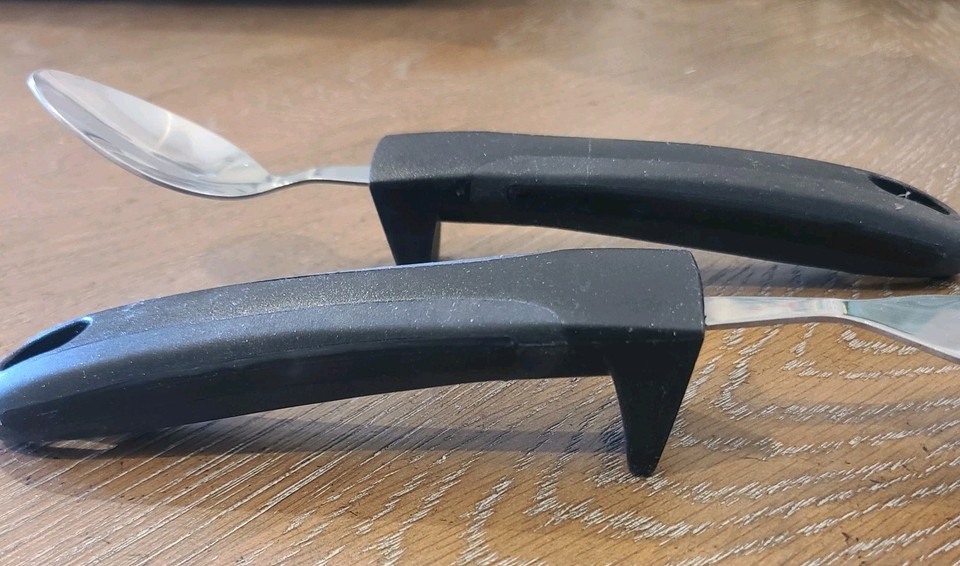 Comfort Handle Spoon Fork Adaptive Utensils Hanging Hole Eating Aids ...
