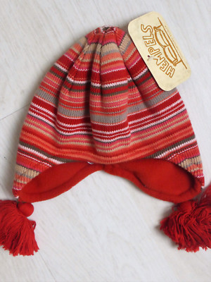 Mütze im Inka-Stil mit Bommeln, in verschiedenen Orangetönen von ...