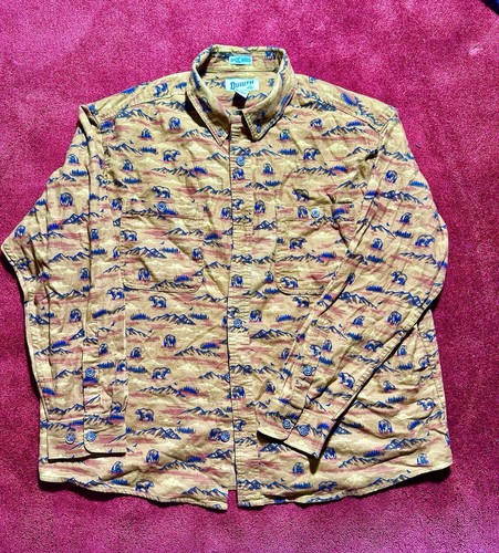 Duluth Trading Shirt Men Size XL Brown Bear Free Swingin Untucked Flannel | eBay