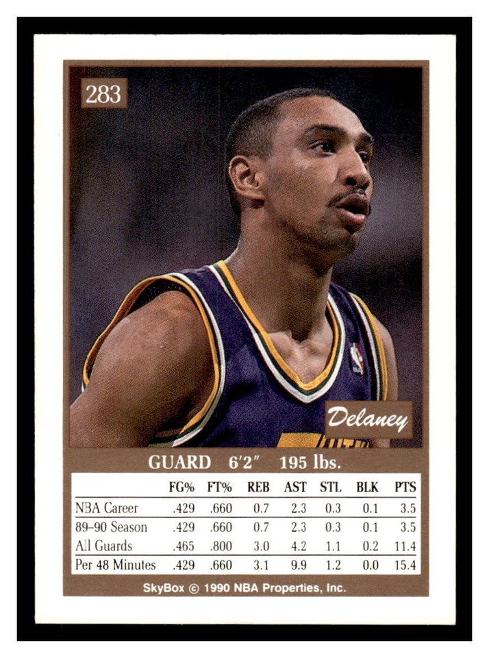 1990 SkyBox #283 Delaney Rudd - Utah Jazz RC | eBay