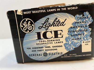 6- Vintage GE Lighted Ice D30 Light Bulbs - Snowball - Ruby | eBay