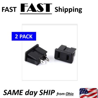 2 PACK -- AC Power Outlet 15A MAX. 125VAC 2-Pin Female Socket Snap In ...