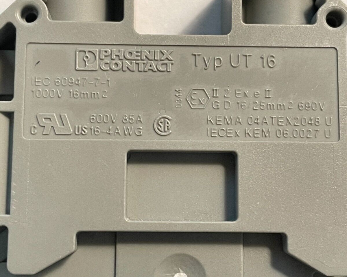 phoenix contact IEC 60947-7-1 Terminal Block typ ut 16 1000V 6PACK | eBay
