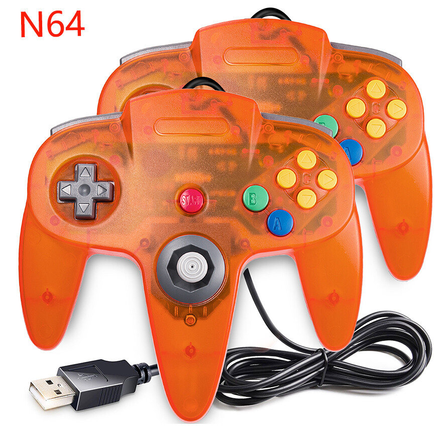 1/2 ICE-Orange for Nintendo N64 USB Wired Controller for PC/MAC Retro ...