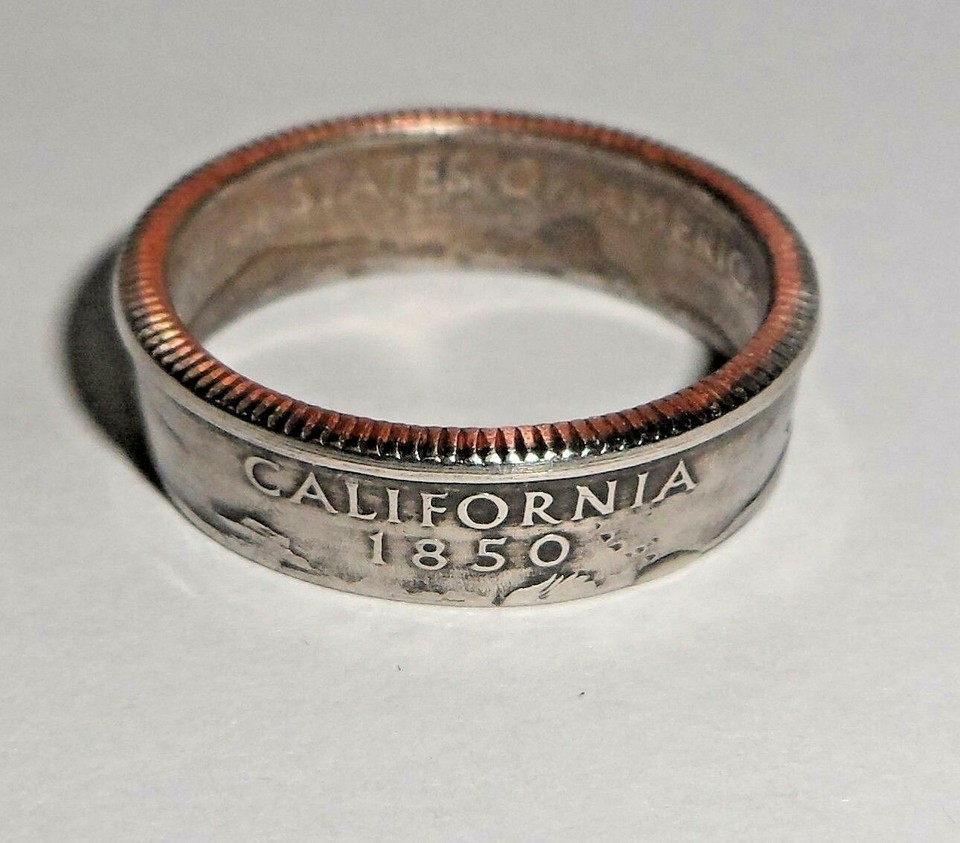 "Sealed" California US STATE QUARTER handcrafted coin ring size 4-14 | eBay