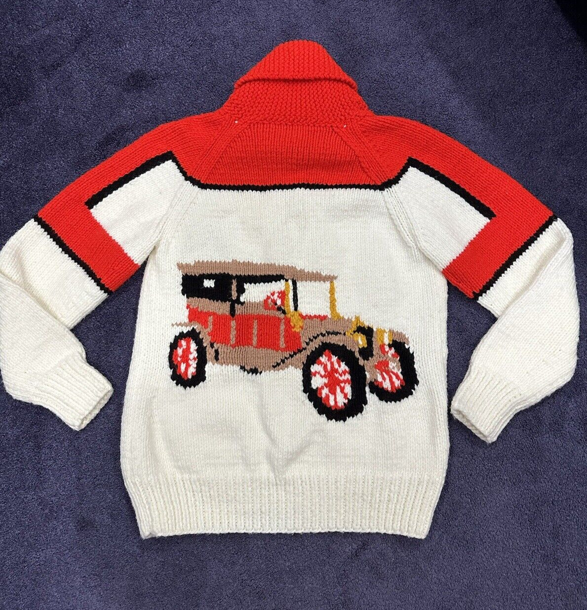 Vintage Cowichan Sweater Car Medium - Gem