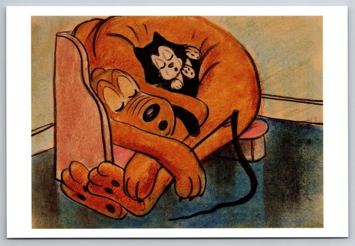 Cat Nap Pluto Story Sketch The Art Of Disney 1948 Postcard CO9 | eBay