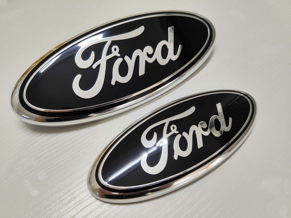 FORD TRANSIT FRONT + REAR GRILLE BLACK BADGE BONNET EMBLEM 2006-2014 ...