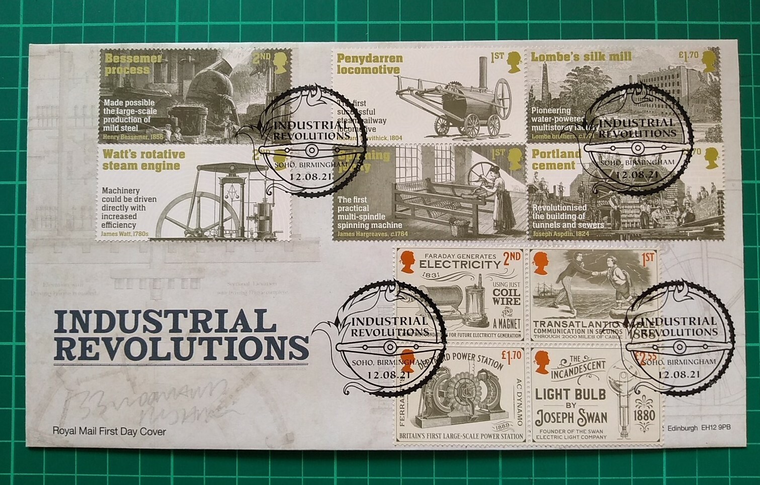 2021 Industrial Revolution Set of 10 on Ex-PSB on FDC Soho Birmingham ...