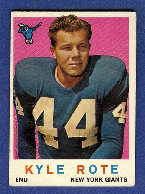 1959 Topps Football Kyle Rote #7 New York Giants VG-EX | eBay