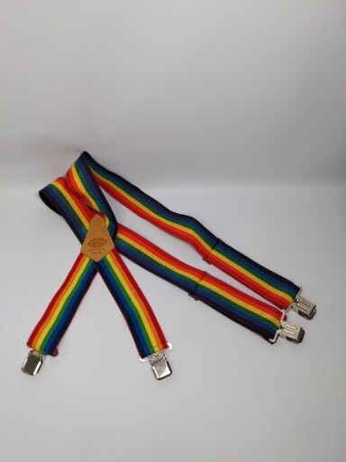 Nicholas Work Gear Suspenders Rainbow Adjustable Thic… - Gem