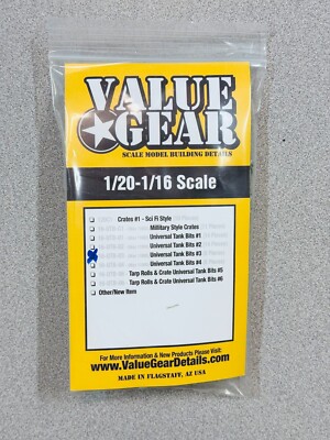1/16 Value Gear 16-UTB-03 Universal Tank Bits #3 Crates, Tarps & Deck ...