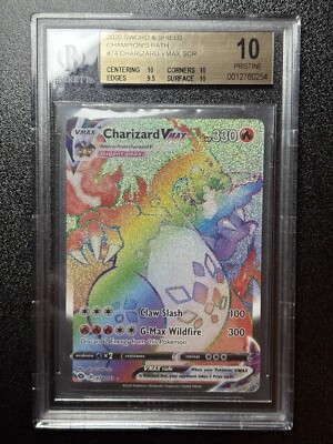 BGS 10 Charizard VMAX 74/73 Champion’s Path Secret Rare Rainbow Foil ...