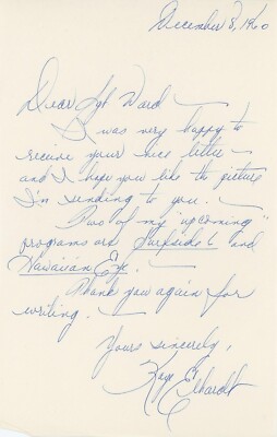 Kaye Elhardt- Signed Handwritten Letter from 1960 | eBay