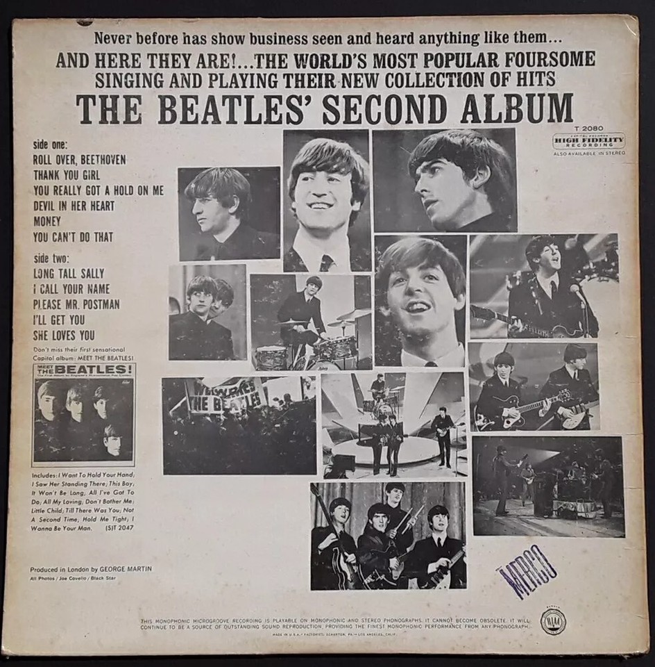 Beatles Capitol Records T 2080 Second Album 1st Issue RCA 2nd Label 12 ...