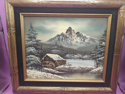 Cooper Oil Painting Canvas Signed Original Scenic Mountain Winter ...