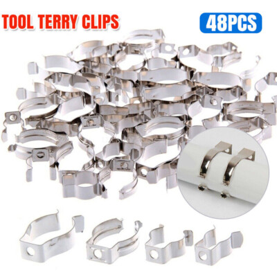 48PCS/Box Tool Spring Terry Clips Heavy Duty Storage For Shed Wall ...