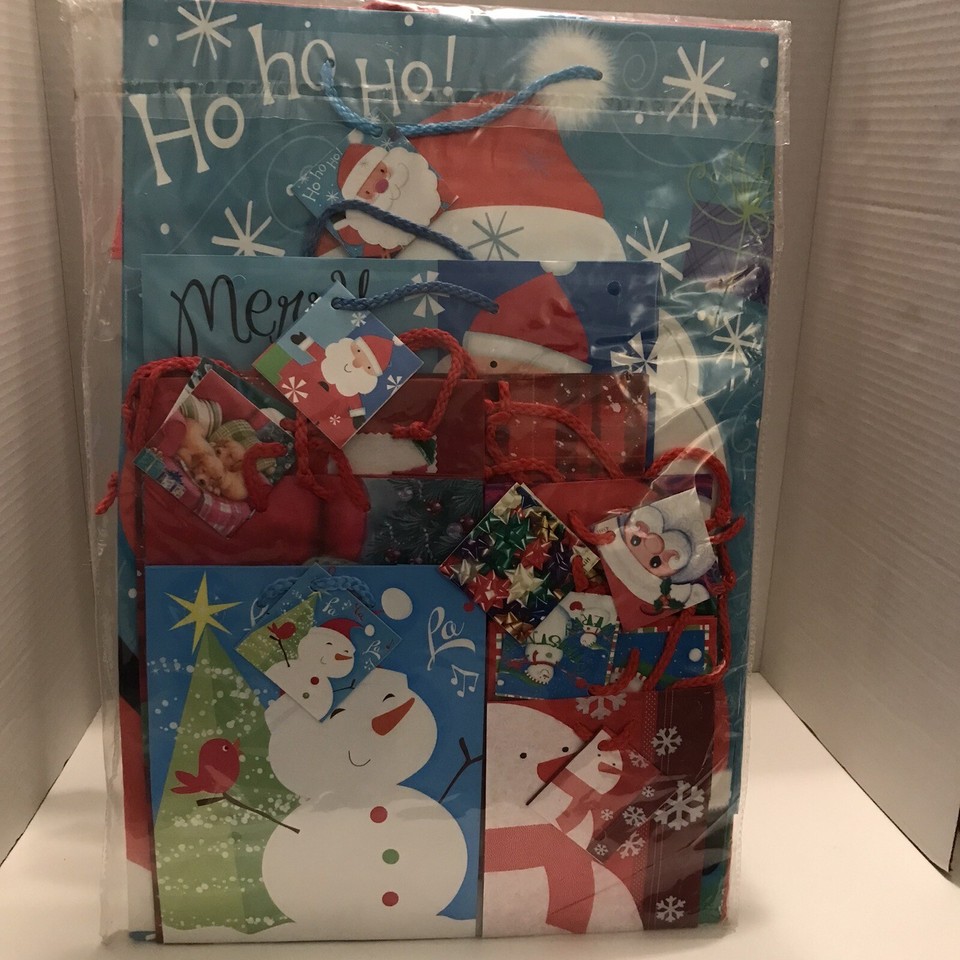 60 Count Lindy Bowman Holiday Gift Bags Variety Pack ~ Rope Handles ...