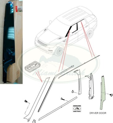 LAND ROVER FRONT DOOR FINISHER PILLAR LEFT RANGE SPORT 14-22 LR118291 ...