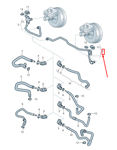 NEW AUDI A6 AVANT C7 VACUUM PIPE WITH NON-RETURN VALVE LHD 4G1611931D ...