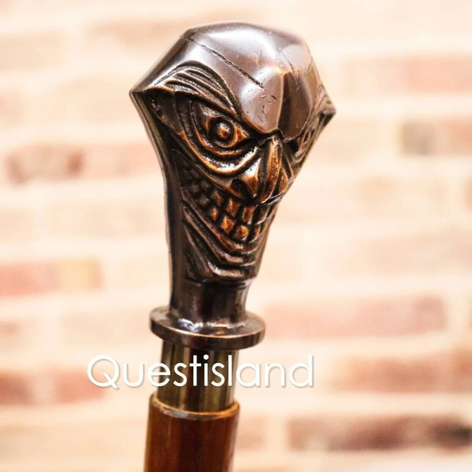 Victorian Walking Stick Joker Handle Wooden Foldable … - Gem