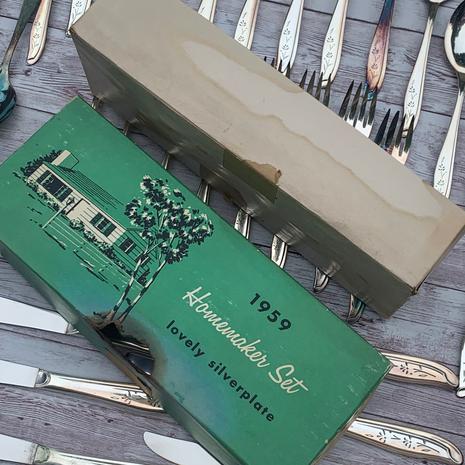 Meridian Silver Plate Co. CT USA Supreme 42 Piece Set Petal Lane ...