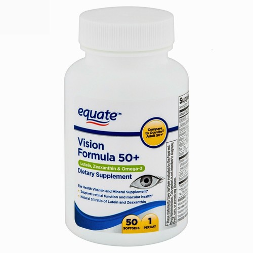 Equate Vision Formula 50+ With Omega 3, Lutein & Zeaxanthin 50 Softgels ...