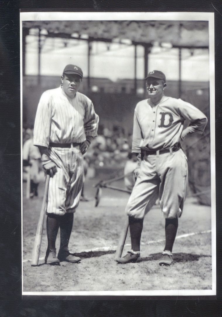 REAL PHOTO BABE RUTH TY COBB BASEBALL PLAYERS DETROIT TIGERS POSTCARD ...