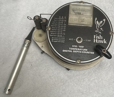 Fish Hawk Analog Temperature & Depth Gauge w/ Probe – Downrigger ...